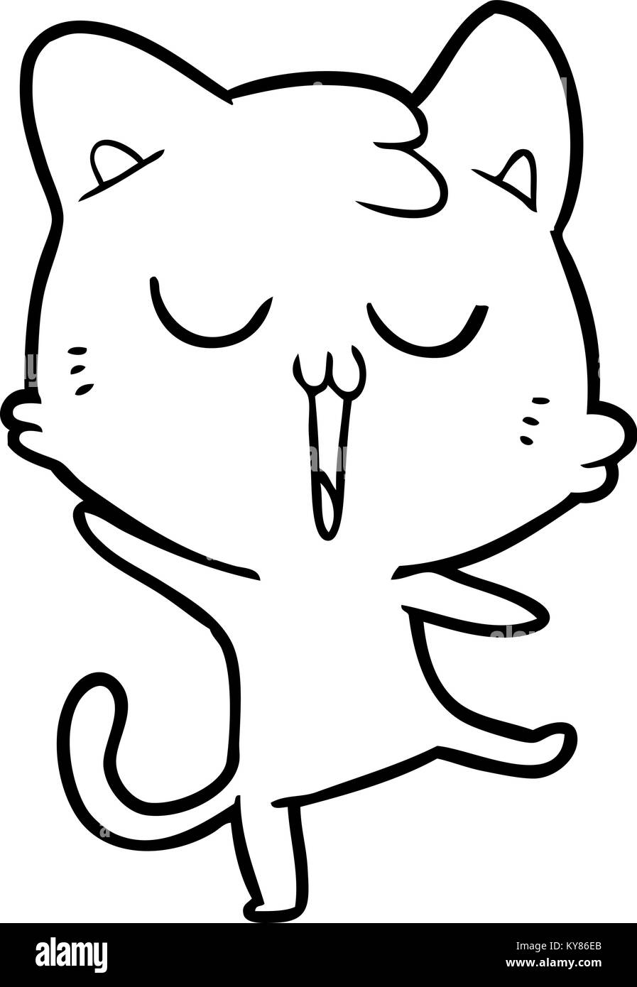 cartoon cat singing Stock Vector Image & Art - Alamy