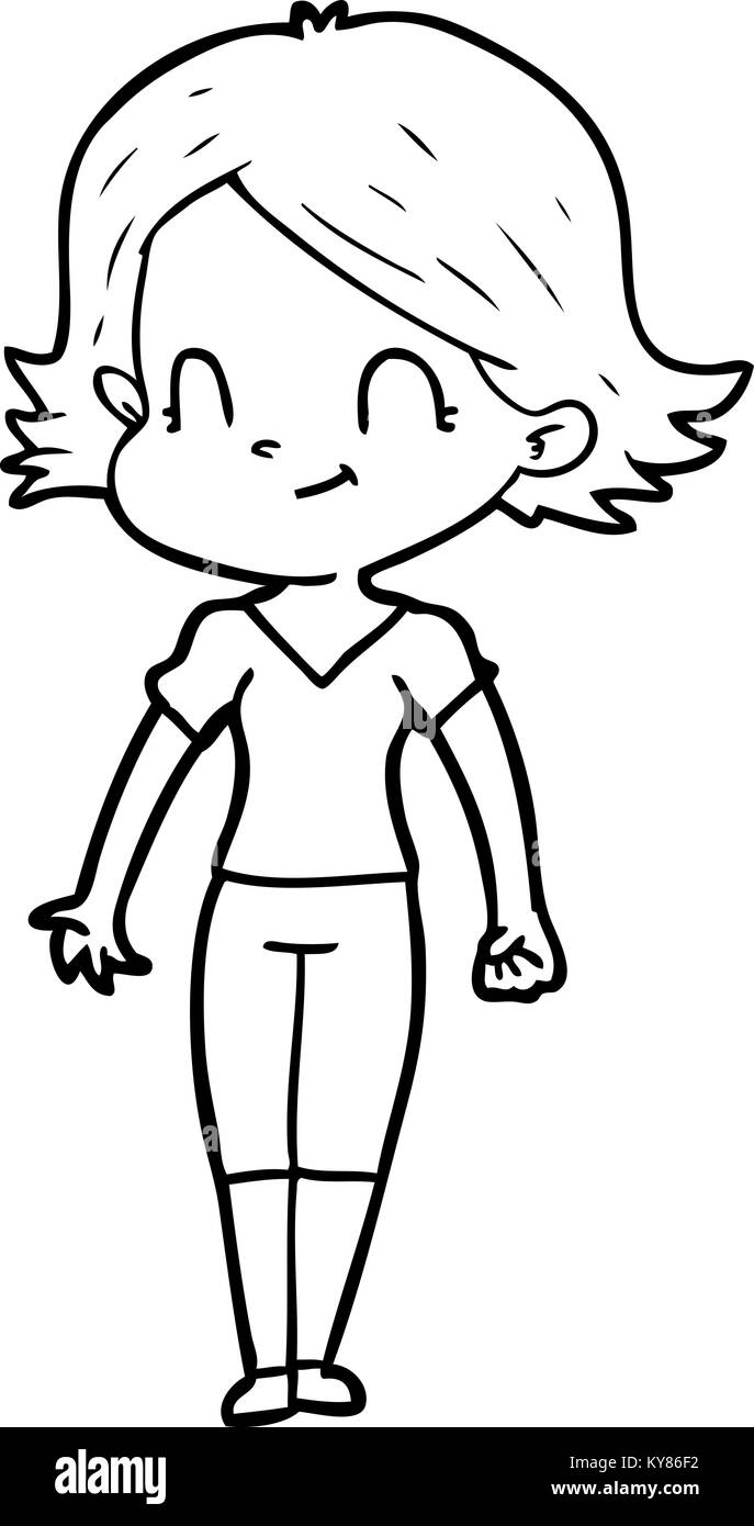 cartoon friendly girl Stock Vector Image & Art - Alamy