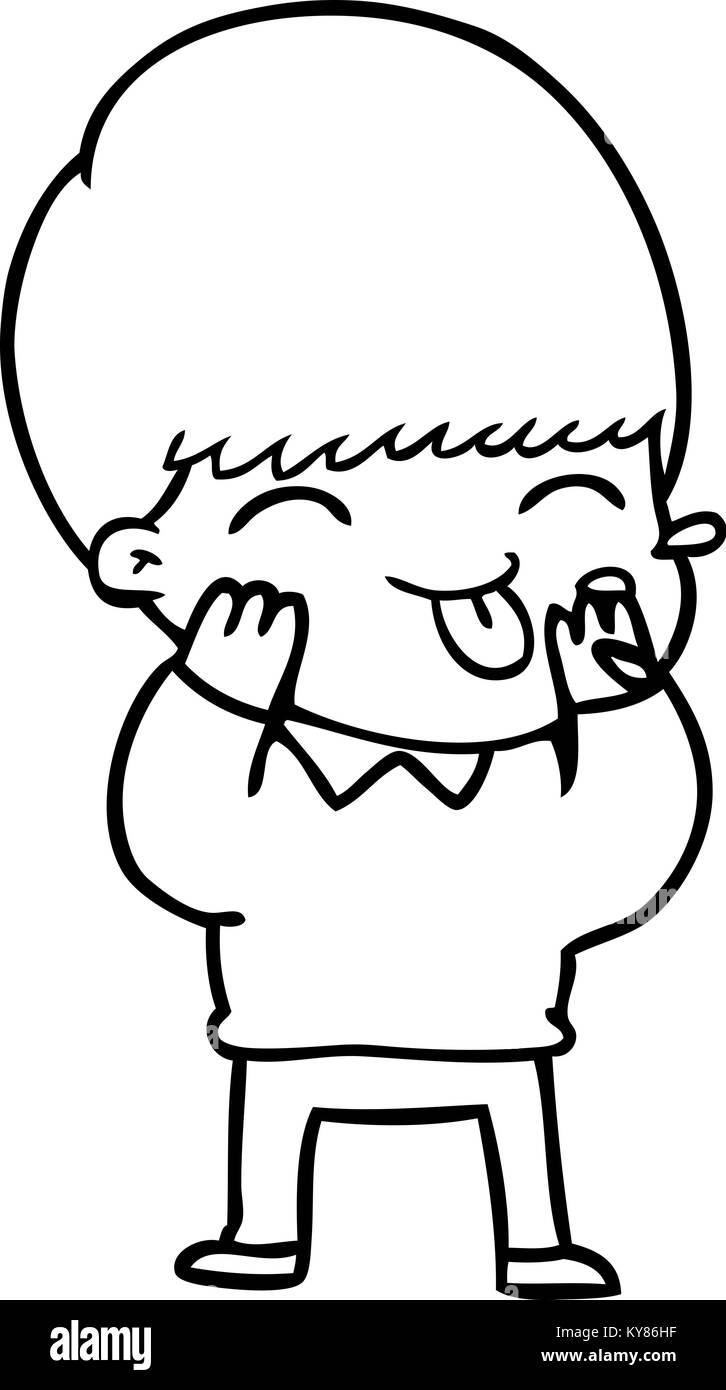 cartoon boy blowing raspberry Stock Vector Image & Art - Alamy