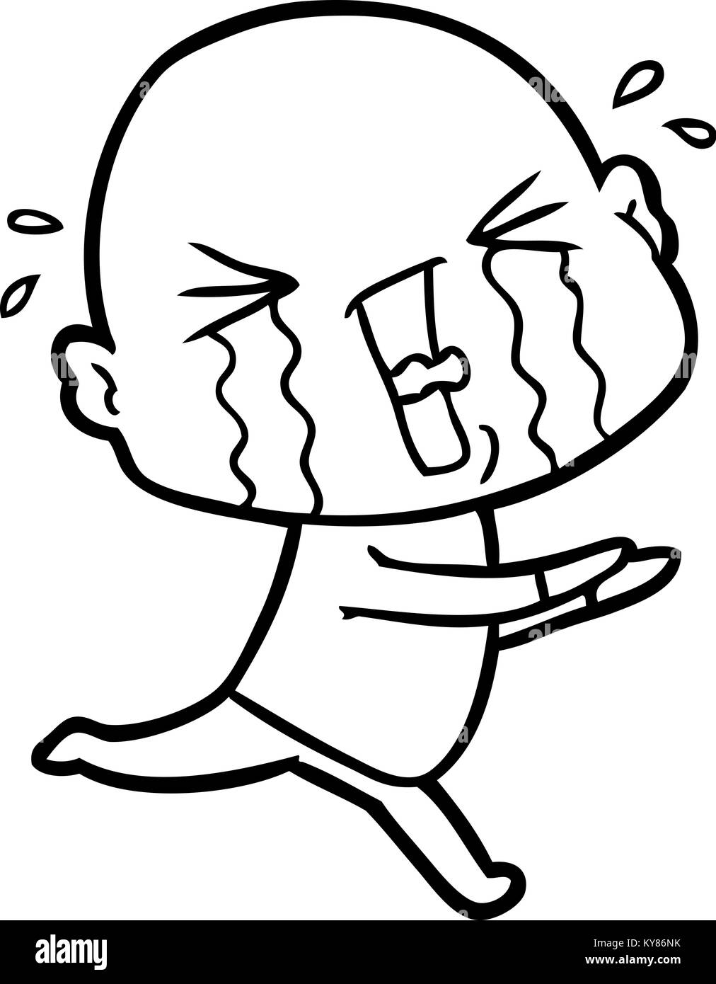cartoon crying bald man Stock Vector Image & Art - Alamy