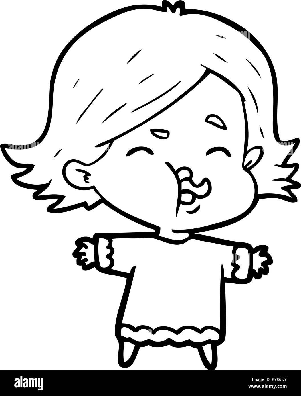 cartoon girl pulling face Stock Vector Image & Art - Alamy