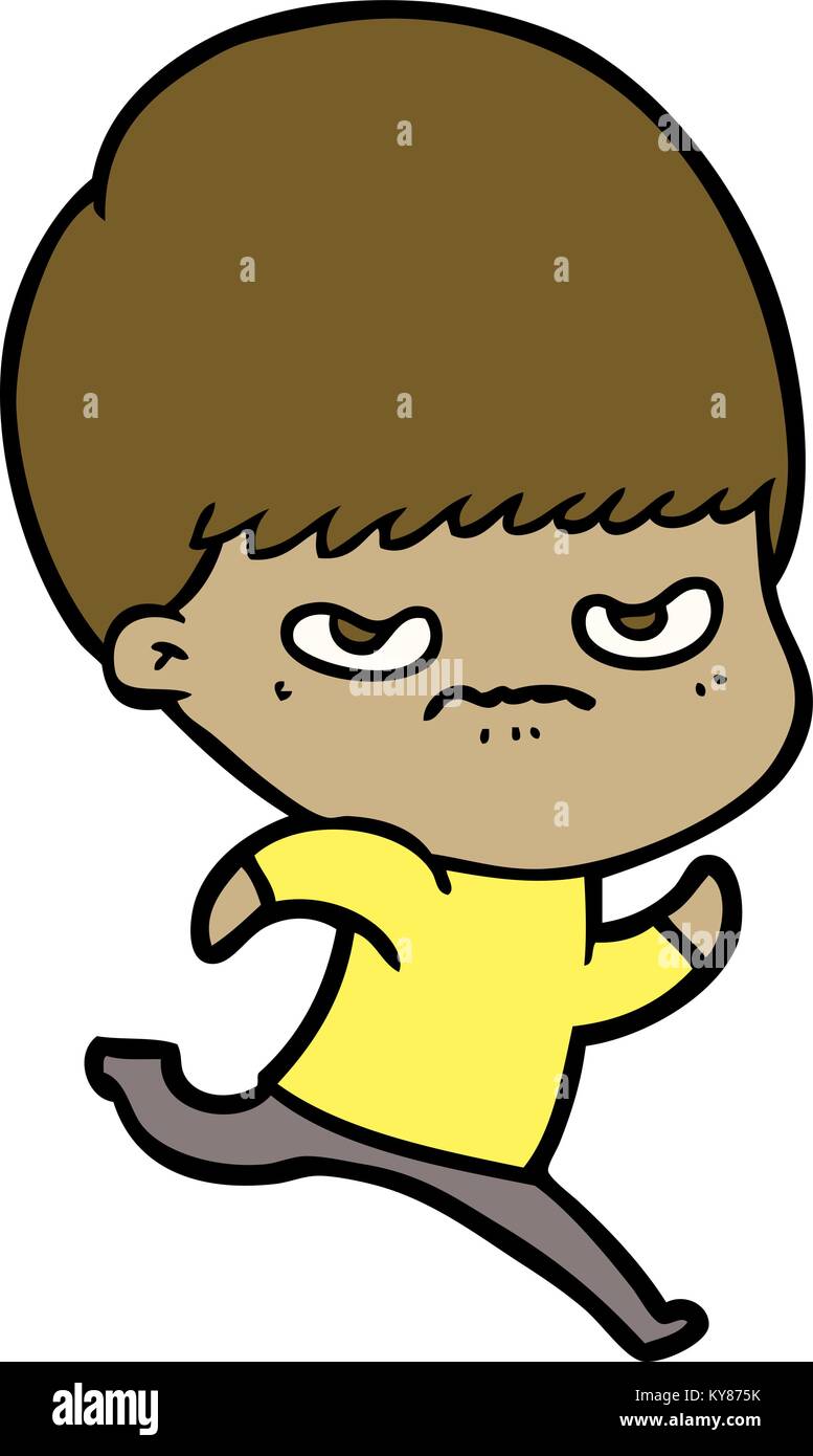 cartoon angry boy Stock Vector Image & Art - Alamy