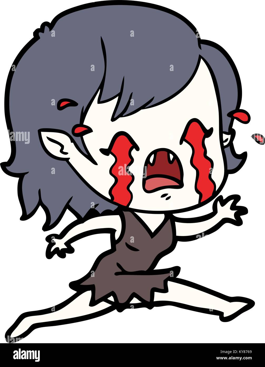cartoon crying vampire girl Stock Vector Image & Art - Alamy