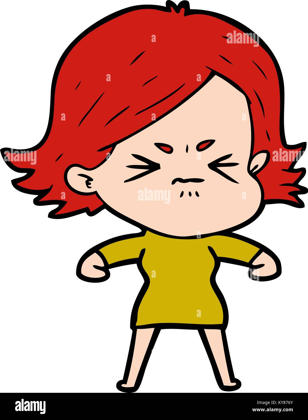 cartoon angry girl Stock Vector Image & Art - Alamy