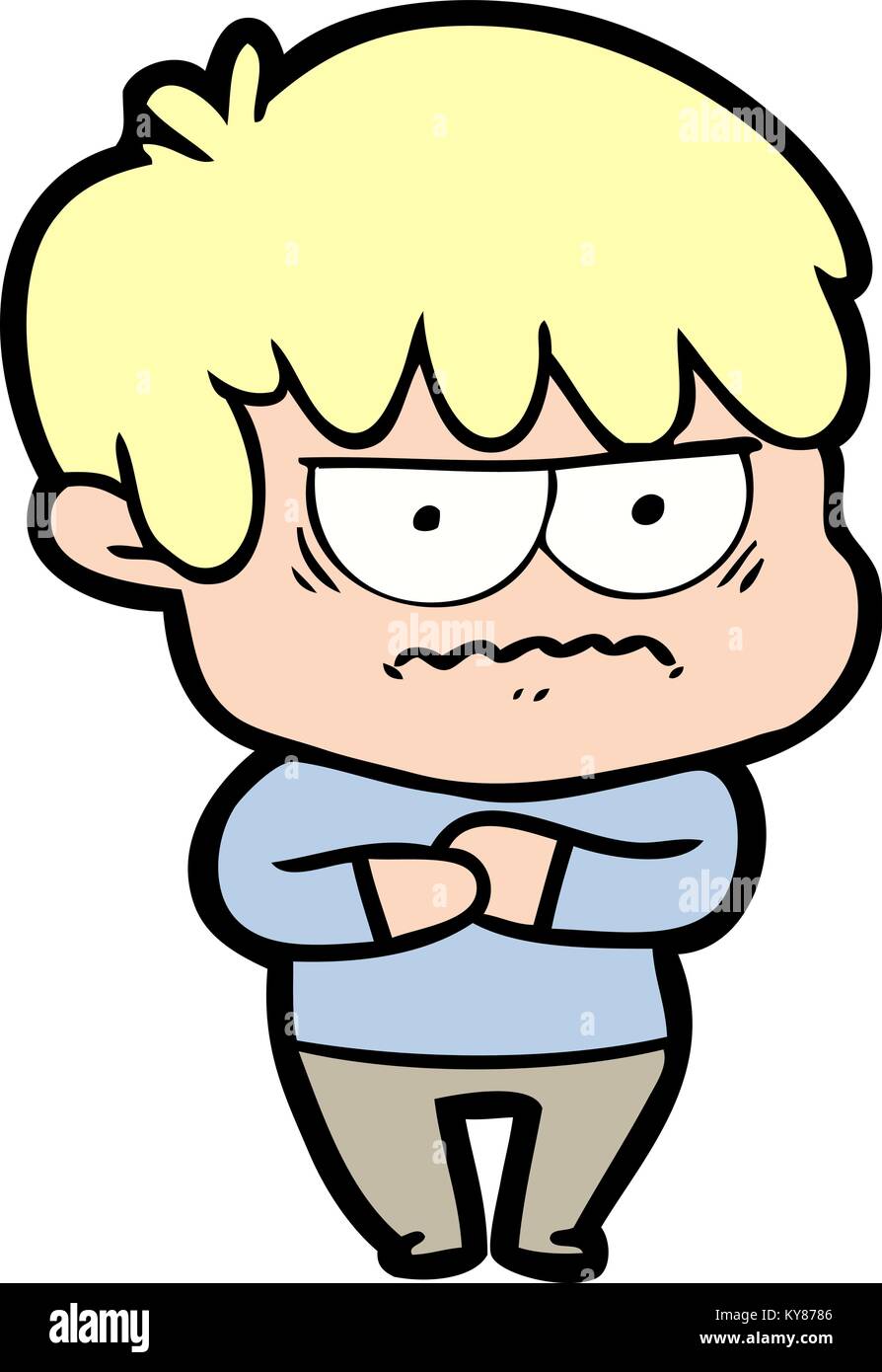 annoyed cartoon boy Stock Vector Image & Art - Alamy