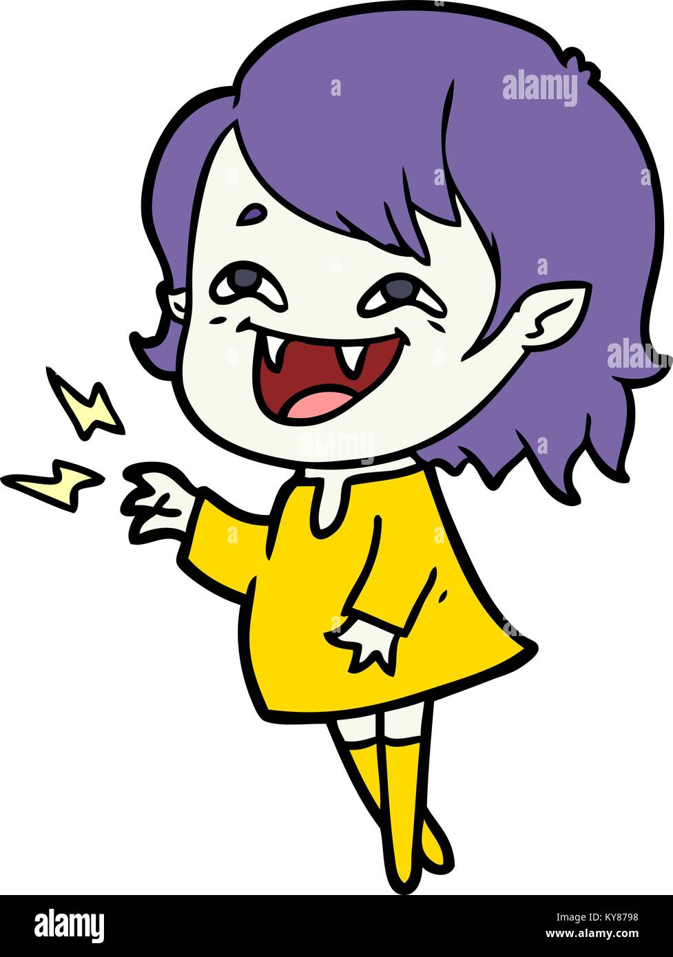 cartoon laughing vampire girl Stock Vector Image & Art - Alamy