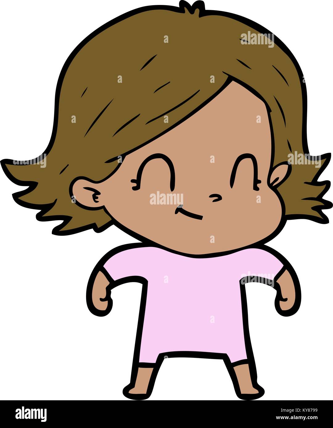 cartoon friendly girl Stock Vector Image & Art - Alamy