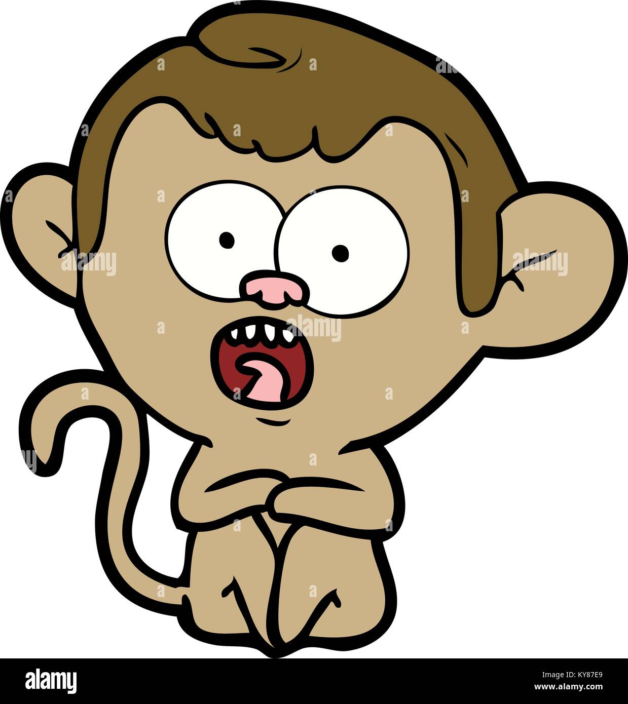 cartoon shocked monkey Stock Vector Image & Art - Alamy