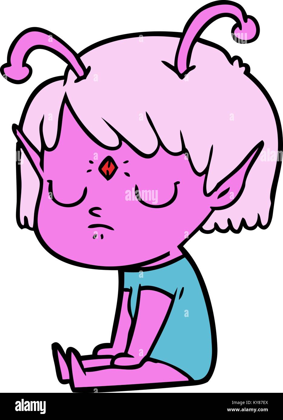 cartoon alien girl Stock Vector Image & Art - Alamy