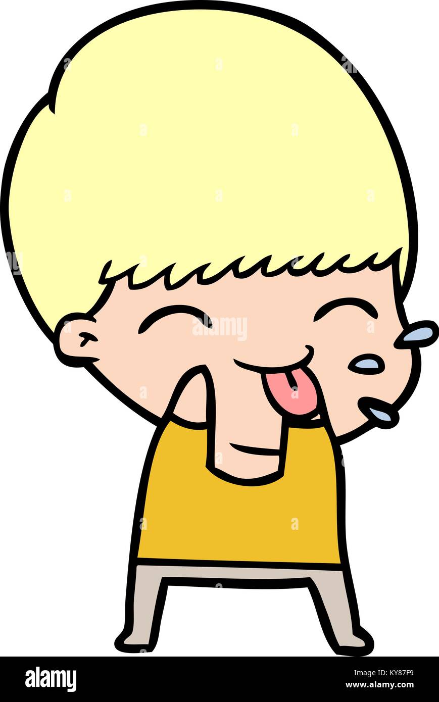 cartoon boy blowing raspberry Stock Vector Image & Art - Alamy