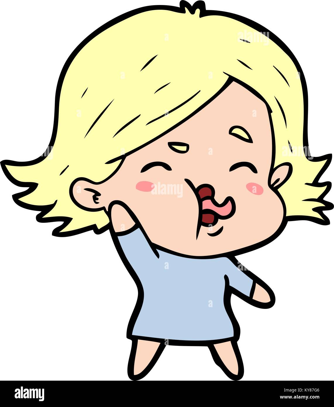 cartoon girl pulling face Stock Vector Image & Art - Alamy