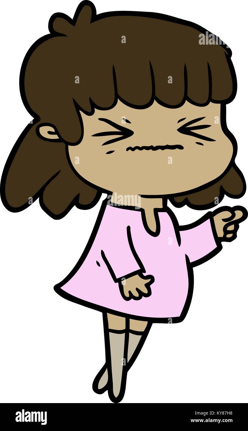 cartoon angry girl Stock Vector Image & Art - Alamy