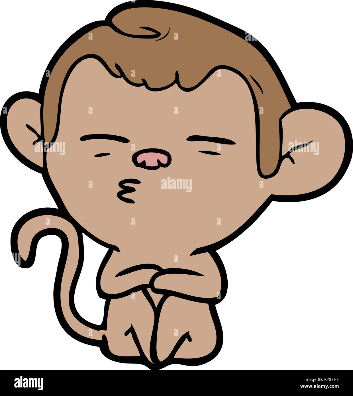 cartoon suspicious monkey Stock Vector Image & Art - Alamy