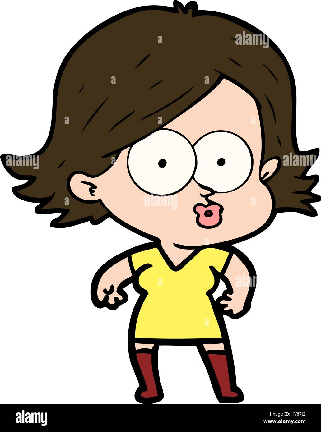 cartoon girl pouting Stock Vector Image & Art - Alamy