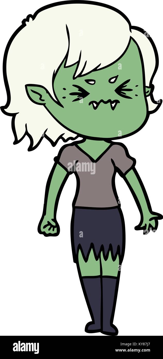 annoyed cartoon vampire girl Stock Vector Image & Art - Alamy