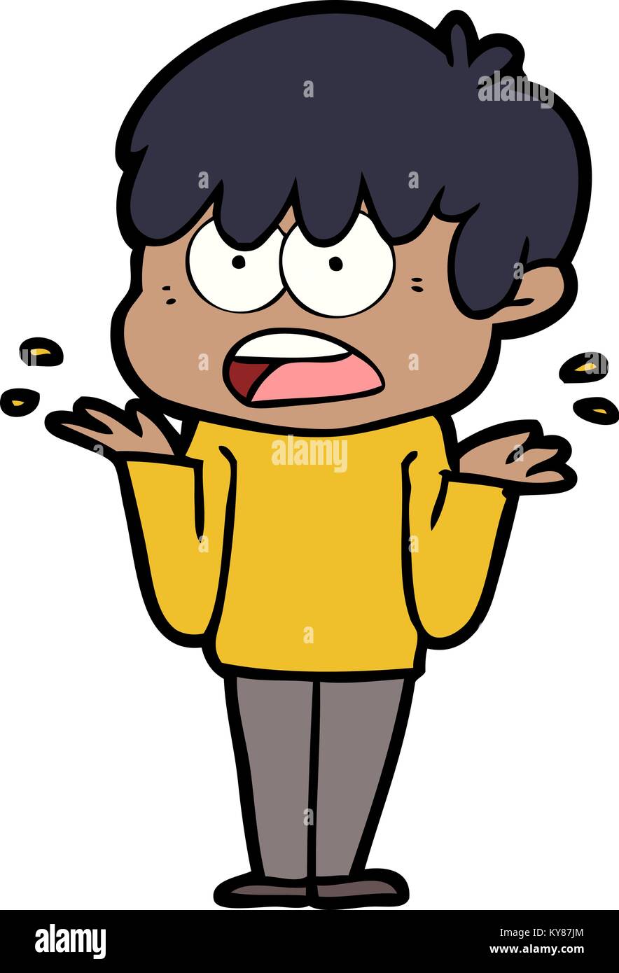 worried cartoon boy Stock Vector Image & Art - Alamy