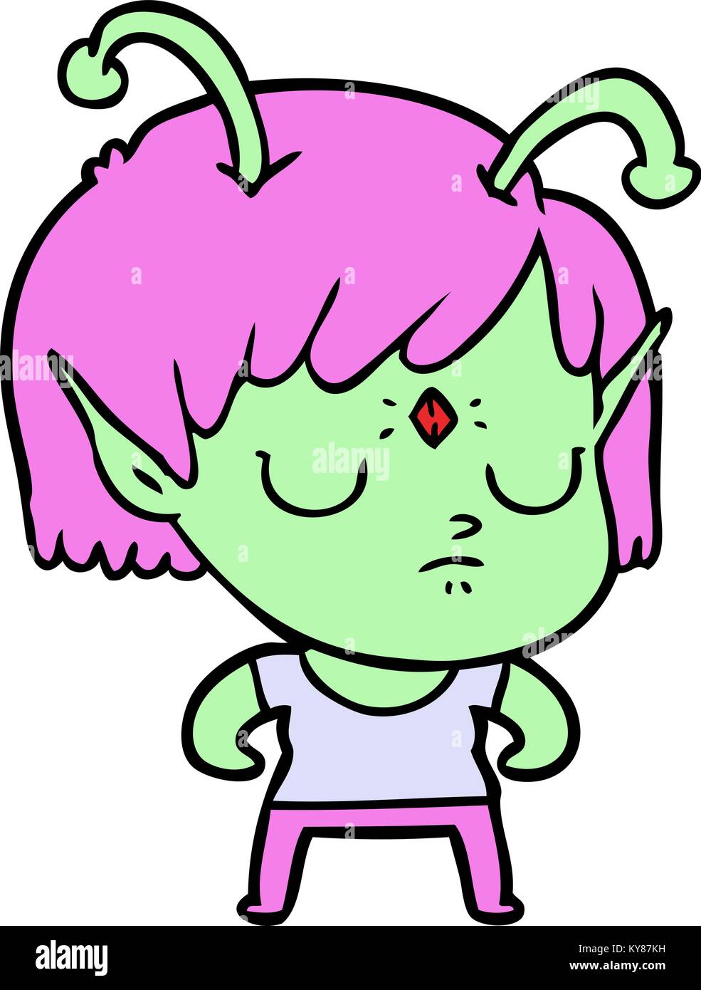 cartoon alien girl Stock Vector Image & Art - Alamy