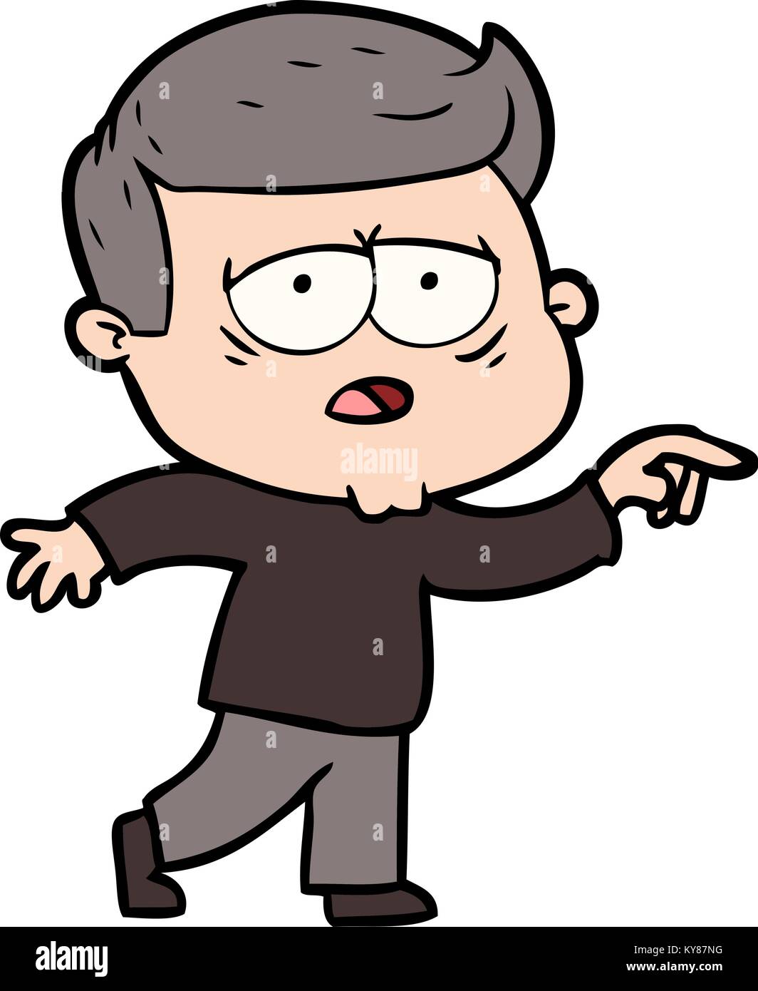 cartoon tired man Stock Vector Image & Art - Alamy