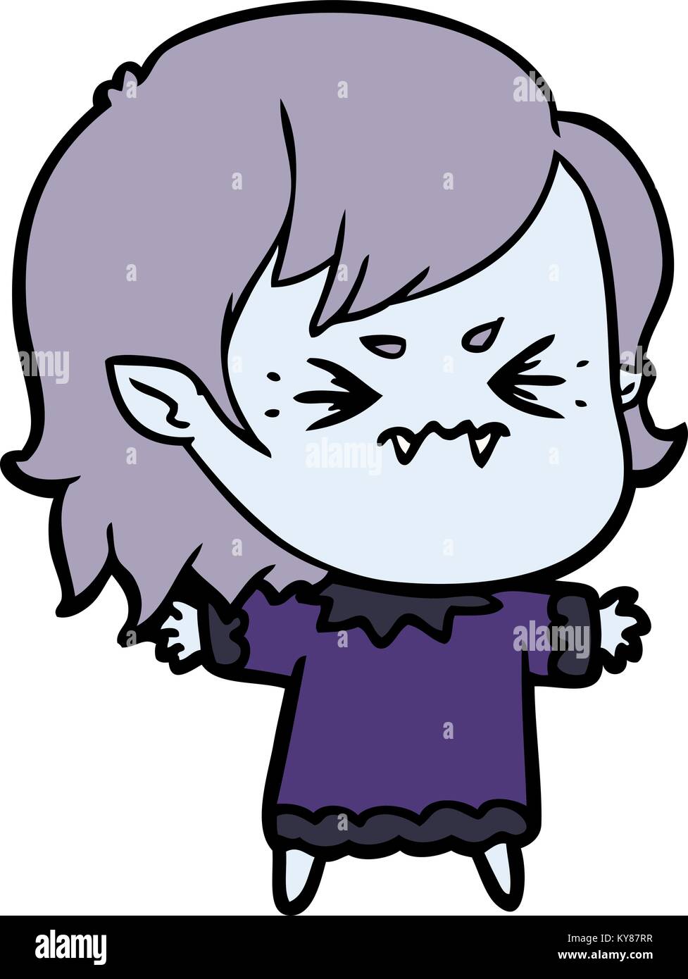 annoyed cartoon vampire girl Stock Vector Image & Art - Alamy