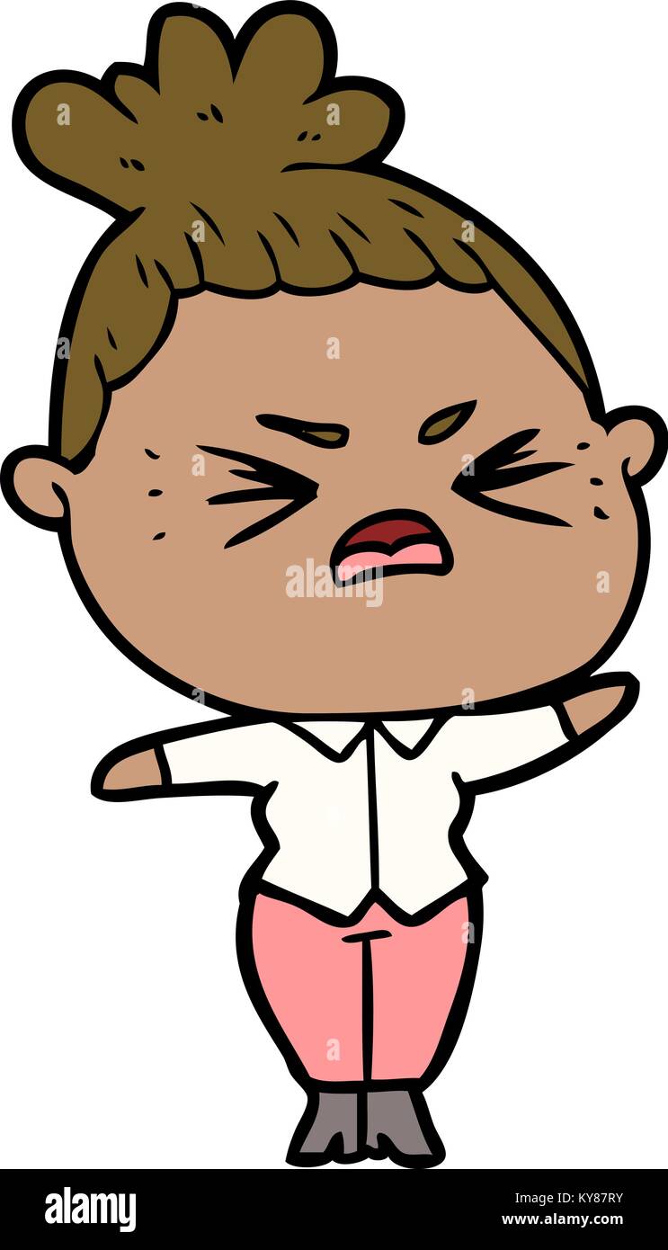 cartoon angry woman Stock Vector Image & Art - Alamy