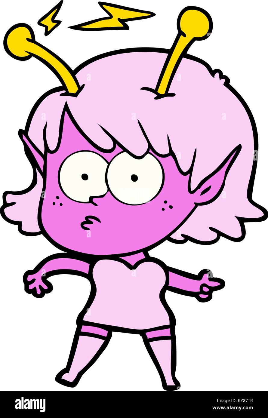 cartoon alien girl Stock Vector Image & Art - Alamy