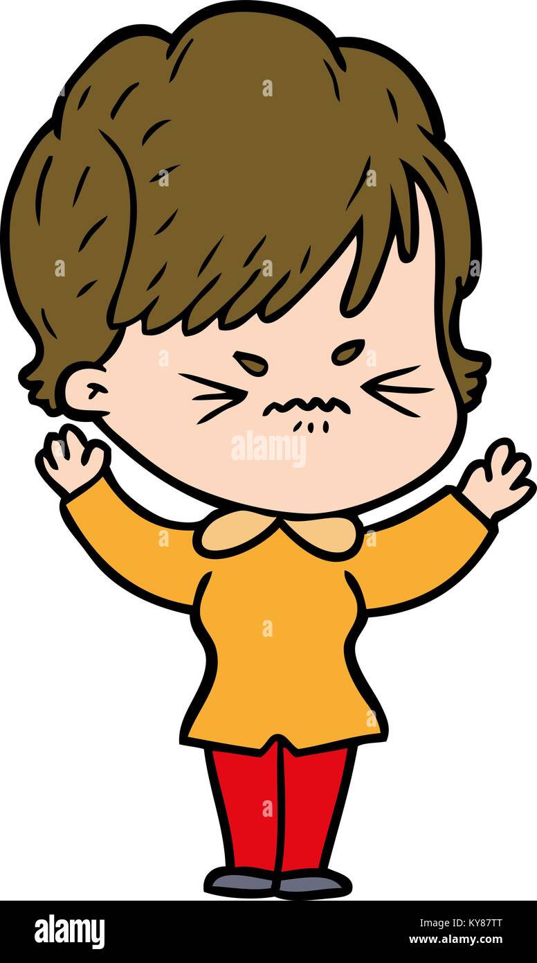 cartoon frustrated woman Stock Vector Image & Art - Alamy