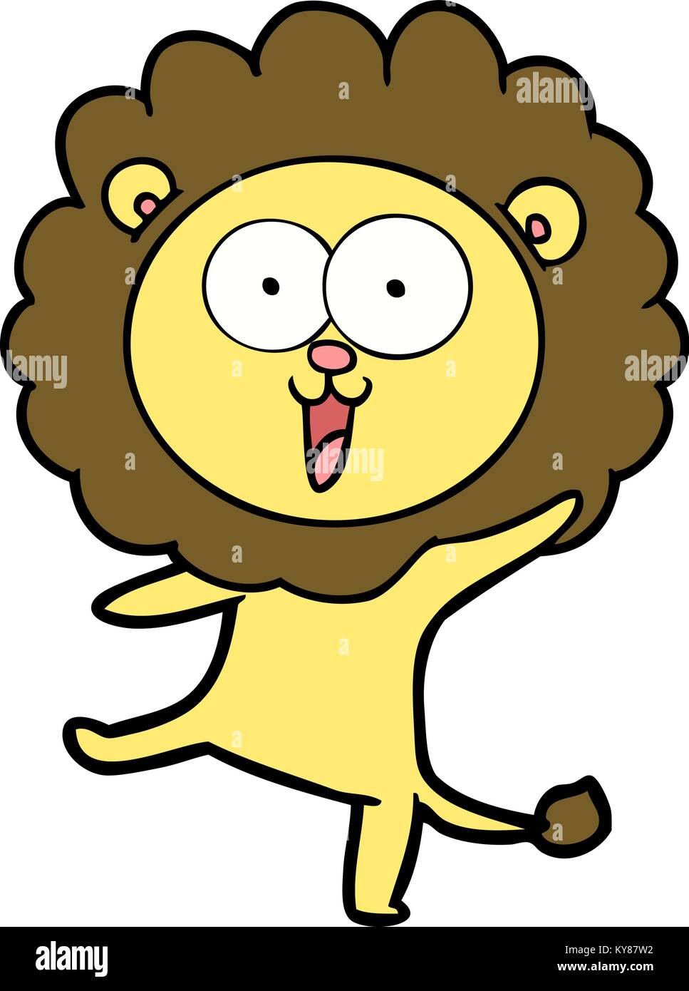 happy cartoon lion Stock Vector Image & Art - Alamy