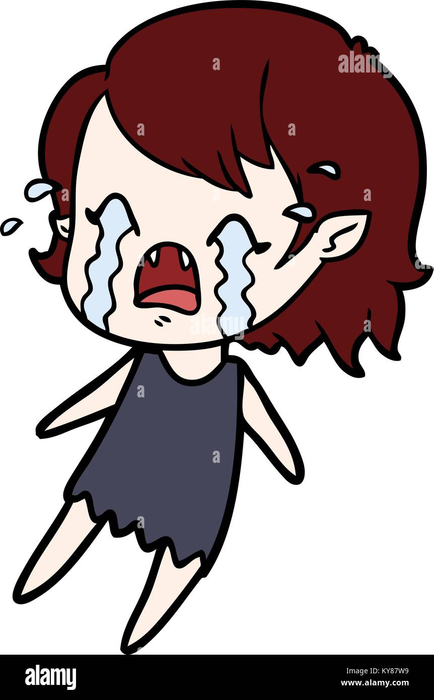 cartoon crying vampire girl Stock Vector Image & Art - Alamy