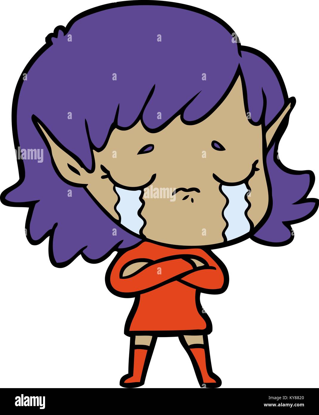 cartoon crying elf girl Stock Vector Image & Art - Alamy