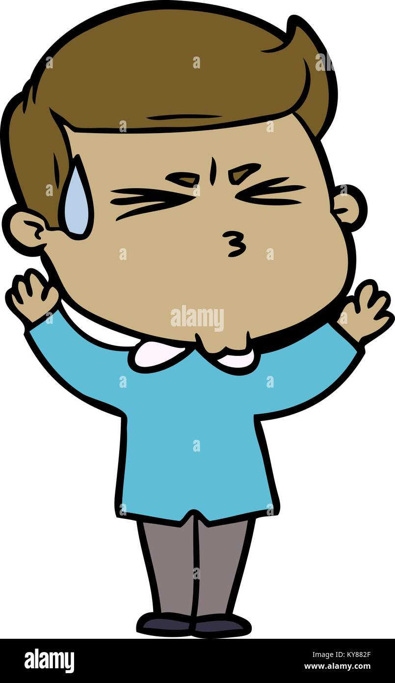 cartoon man sweating Stock Vector Image & Art - Alamy