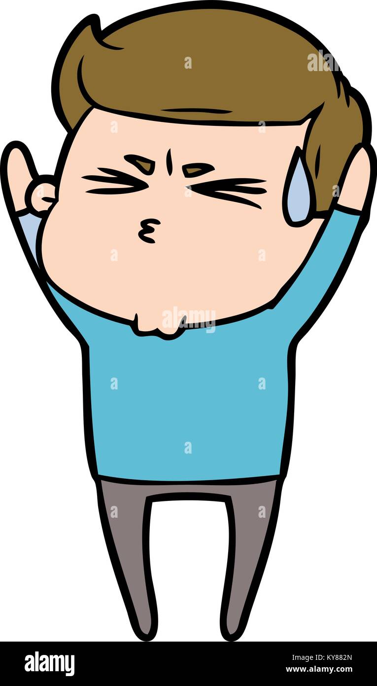 cartoon man sweating Stock Vector Image & Art - Alamy