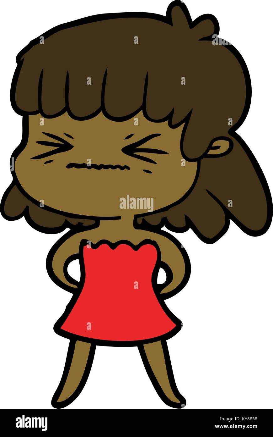 cartoon angry girl Stock Vector Image & Art - Alamy