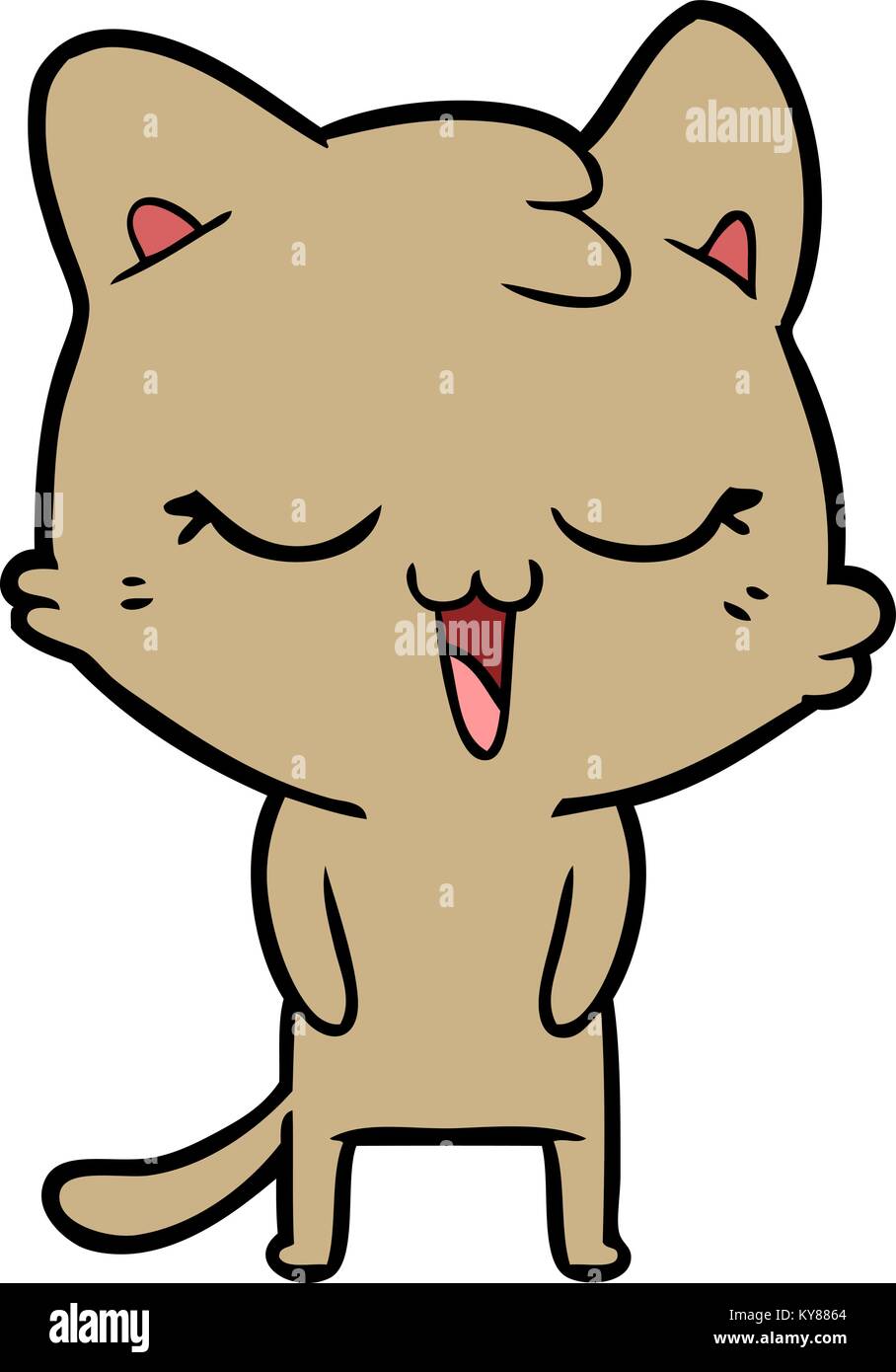 happy cartoon cat Stock Vector Image & Art - Alamy