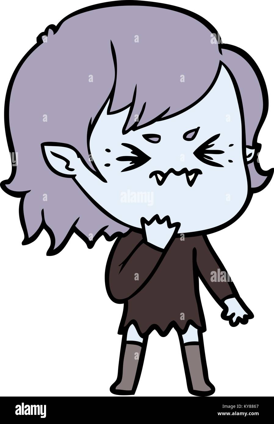 annoyed cartoon vampire girl Stock Vector Image & Art - Alamy