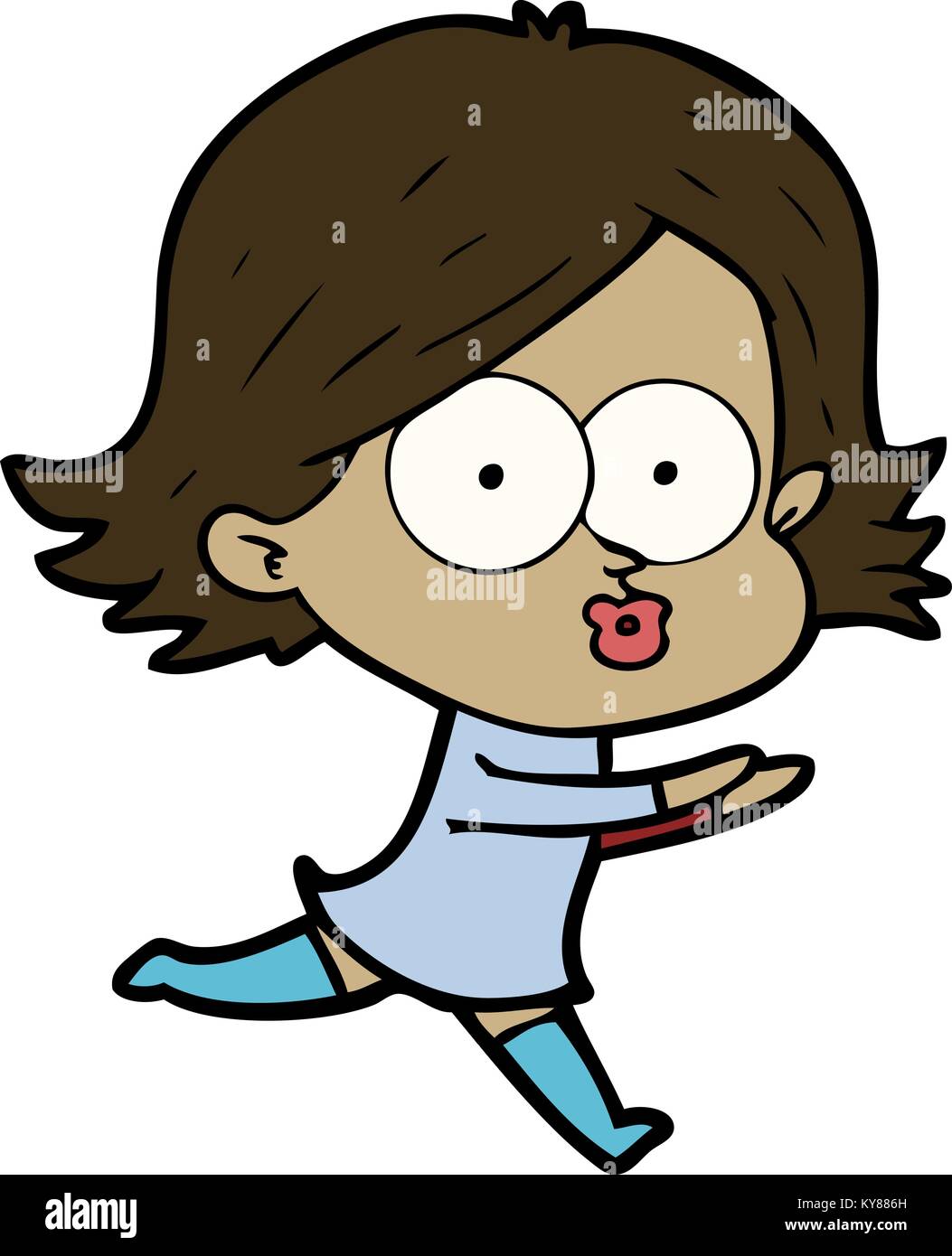 cartoon girl pouting Stock Vector Image & Art - Alamy