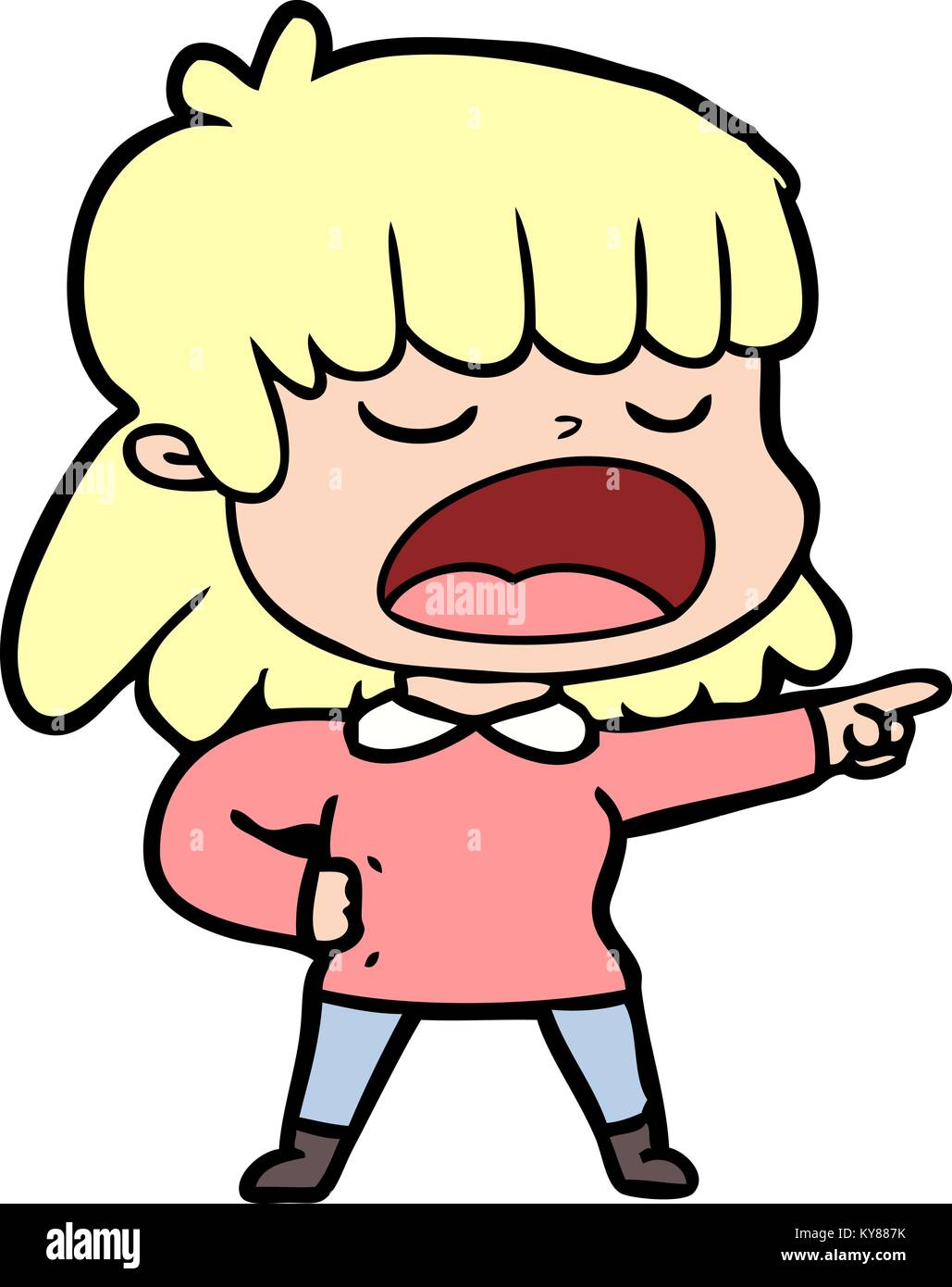 cartoon woman talking loudly Stock Vector Image & Art - Alamy