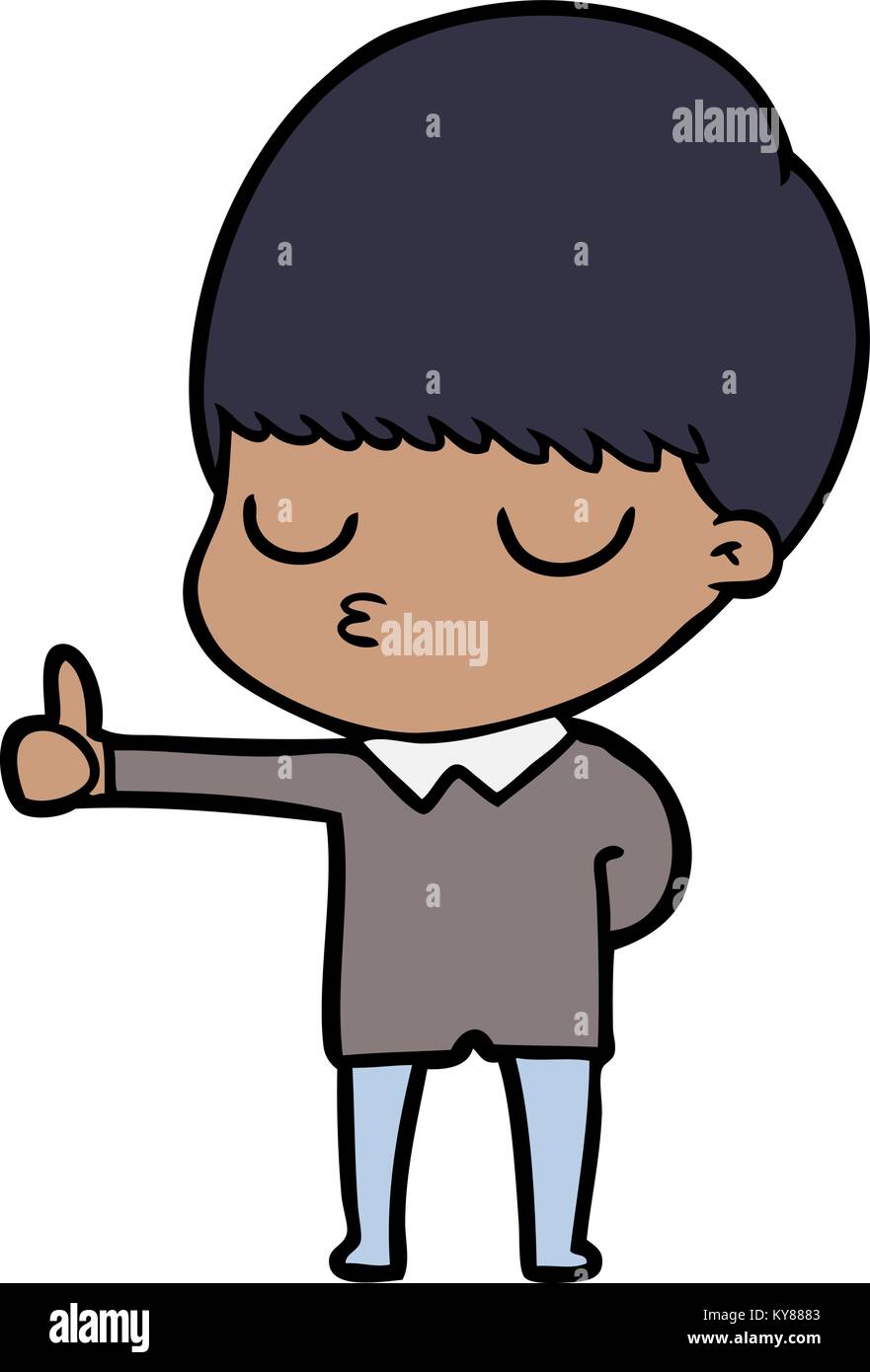 cartoon calm boy Stock Vector Image & Art - Alamy