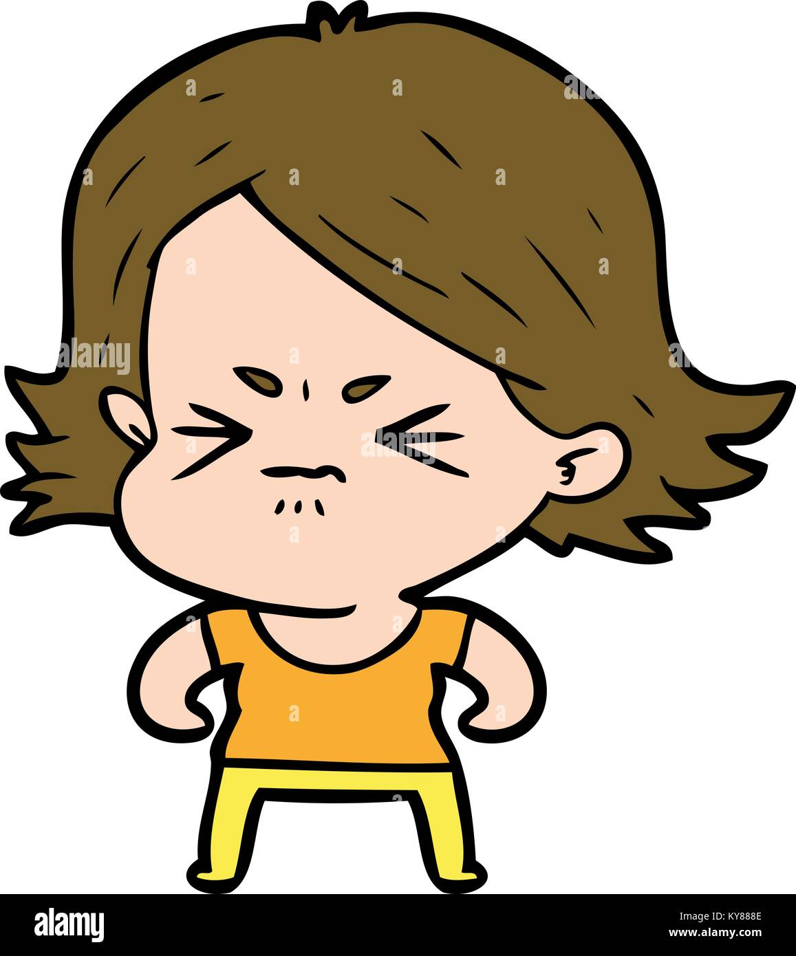 cartoon angry girl Stock Vector Image & Art - Alamy