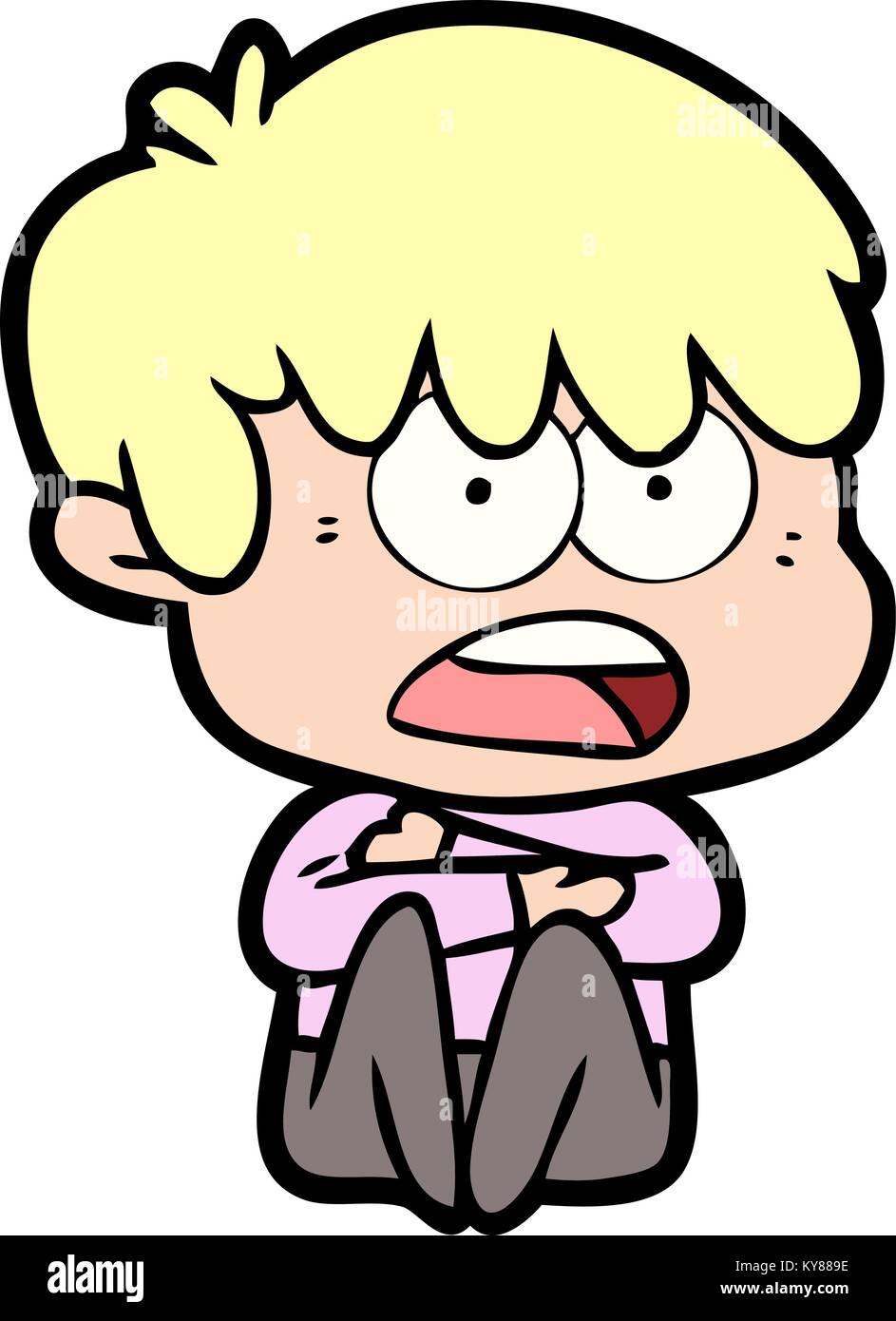 worried cartoon boy Stock Vector Image & Art - Alamy