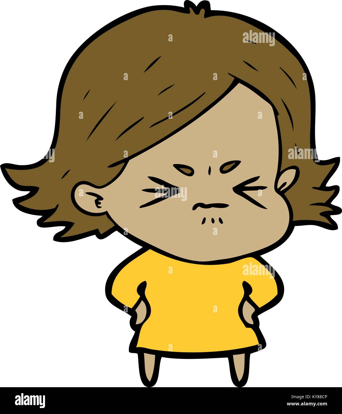 cartoon angry girl Stock Vector Image & Art - Alamy