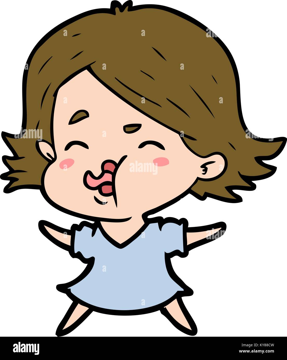cartoon girl pulling face Stock Vector Image & Art - Alamy