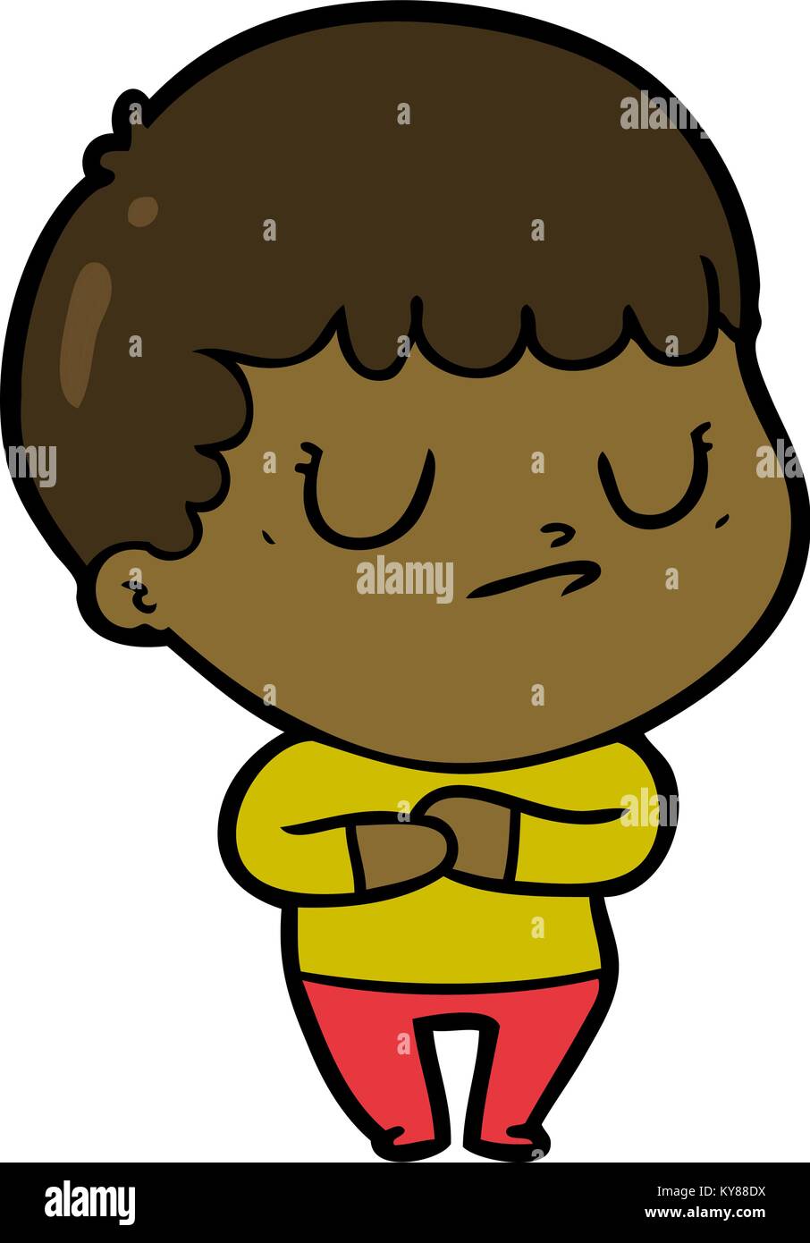 cartoon grumpy boy Stock Vector Image & Art - Alamy