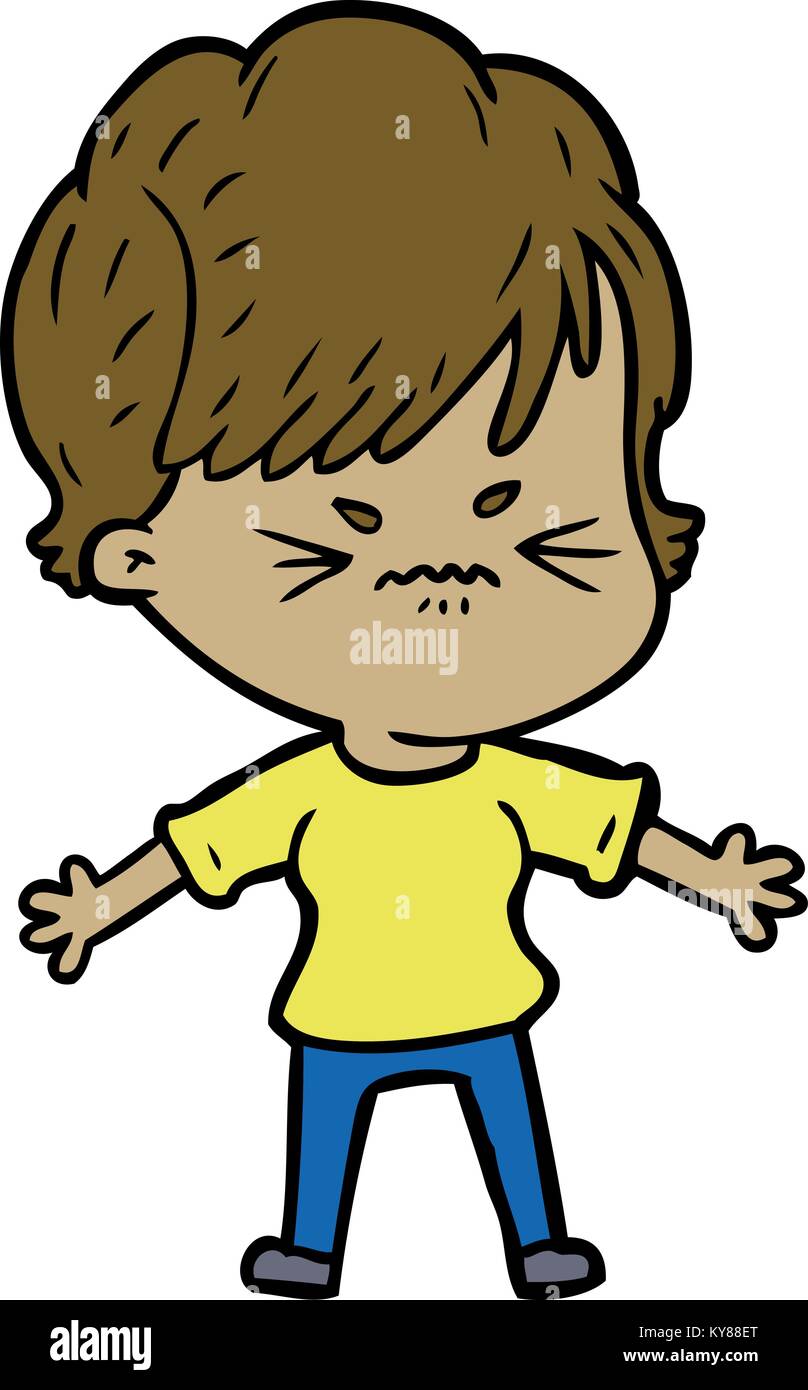 cartoon frustrated woman Stock Vector Image & Art - Alamy