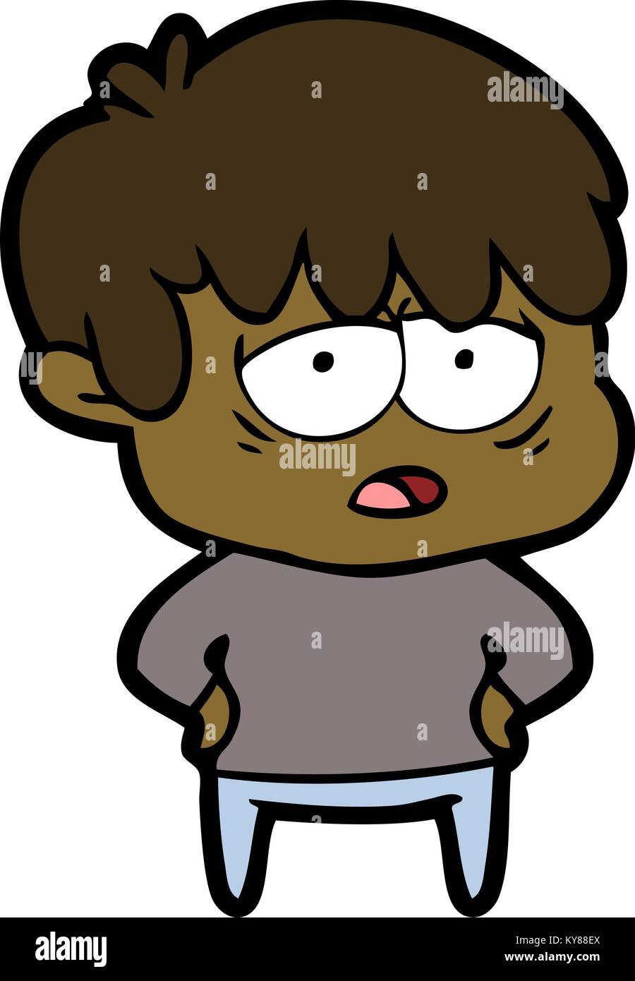 cartoon exhausted boy Stock Vector Image & Art - Alamy
