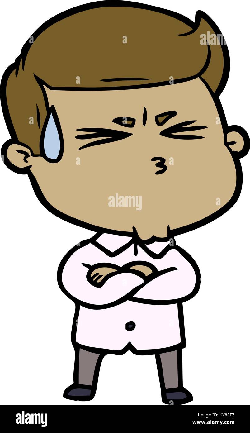 cartoon man sweating Stock Vector Image & Art - Alamy