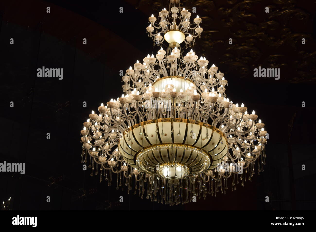 Traditional beautiful Chandelier Lights Stock Photo - Alamy