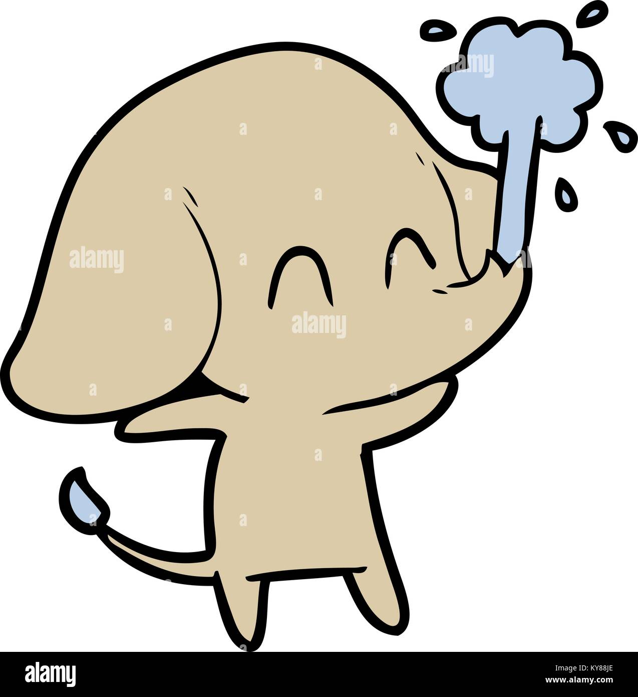 cute cartoon elephant spouting water Stock Vector Image & Art - Alamy