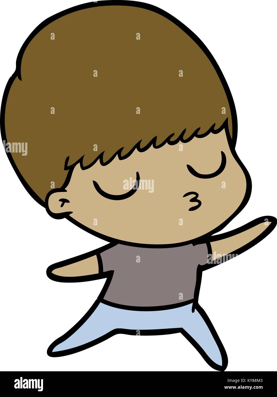 cartoon calm boy Stock Vector Image & Art - Alamy