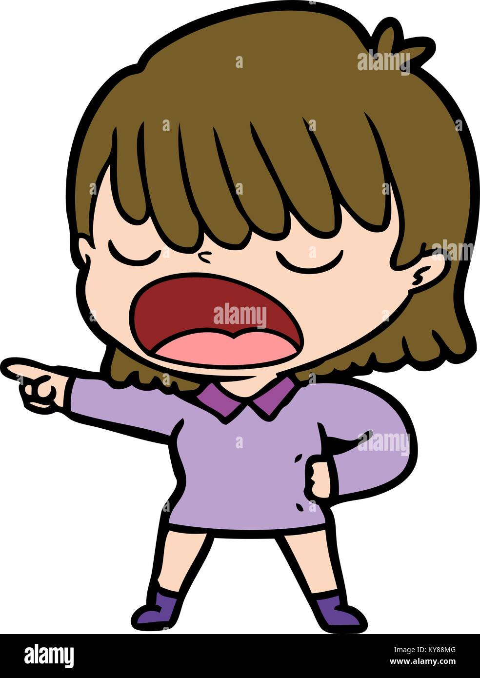cartoon woman talking loudly Stock Vector Image & Art - Alamy