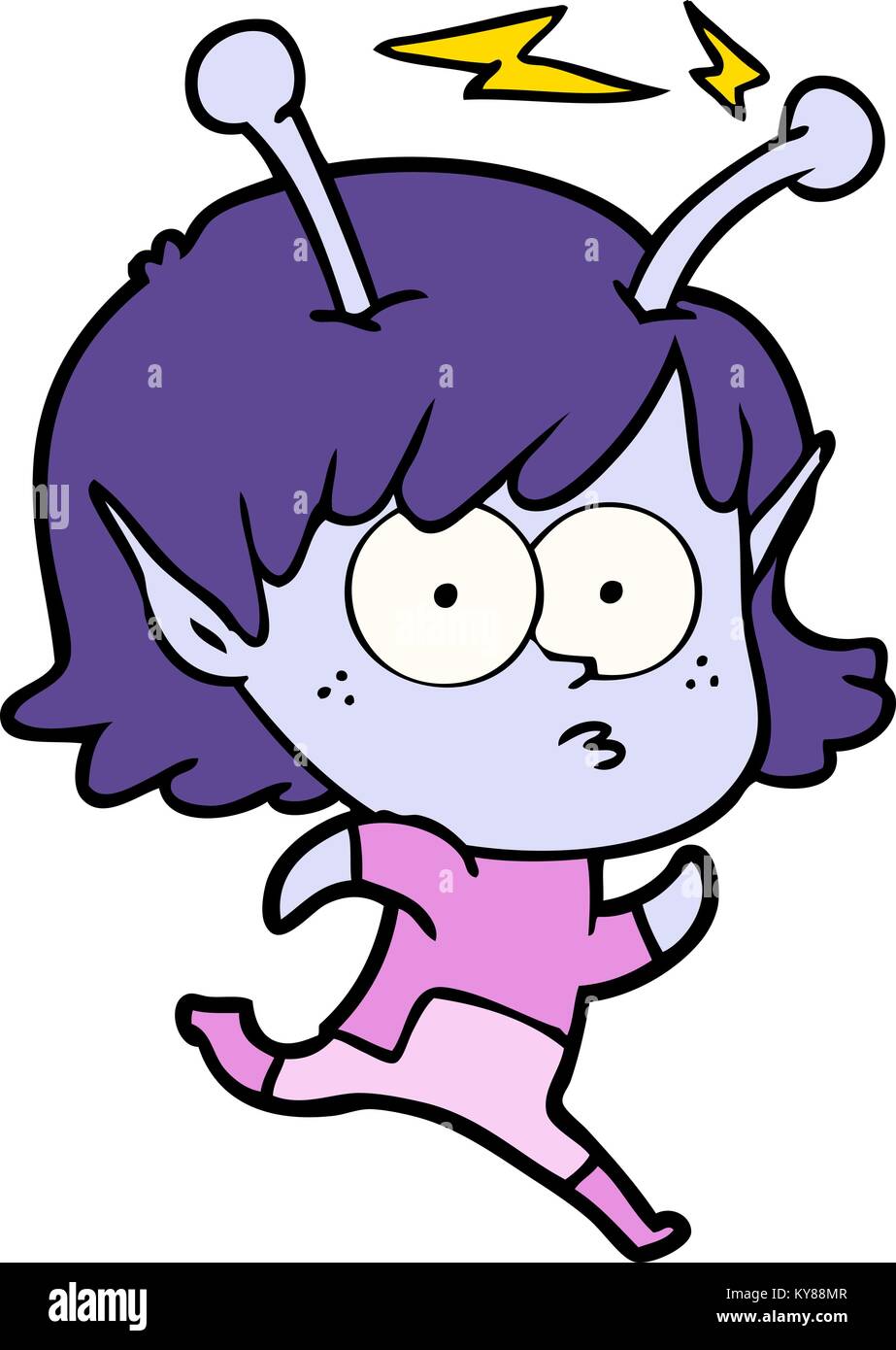 cartoon alien girl Stock Vector Image & Art - Alamy